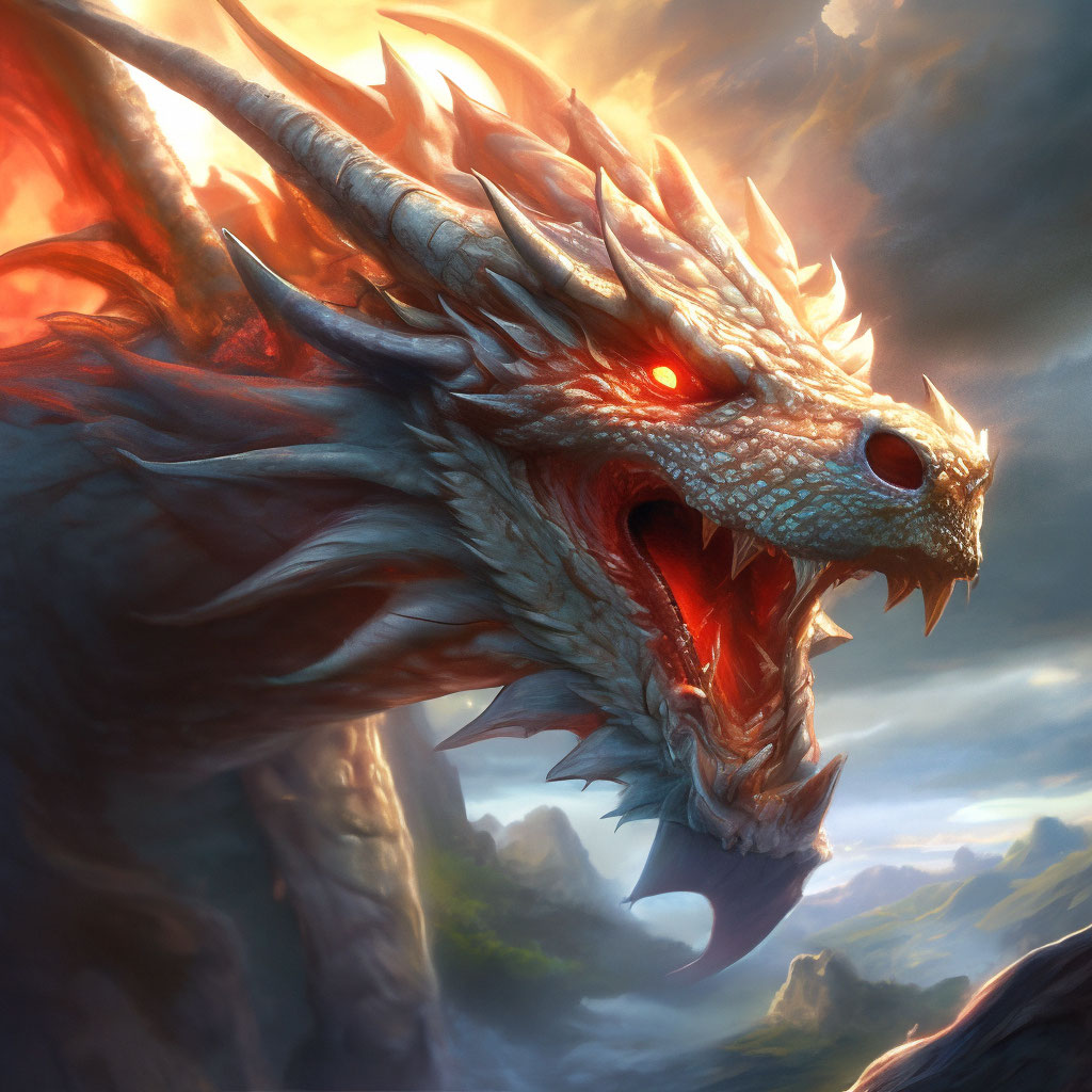 "The dragon is waking up" — image created in Shedevrum