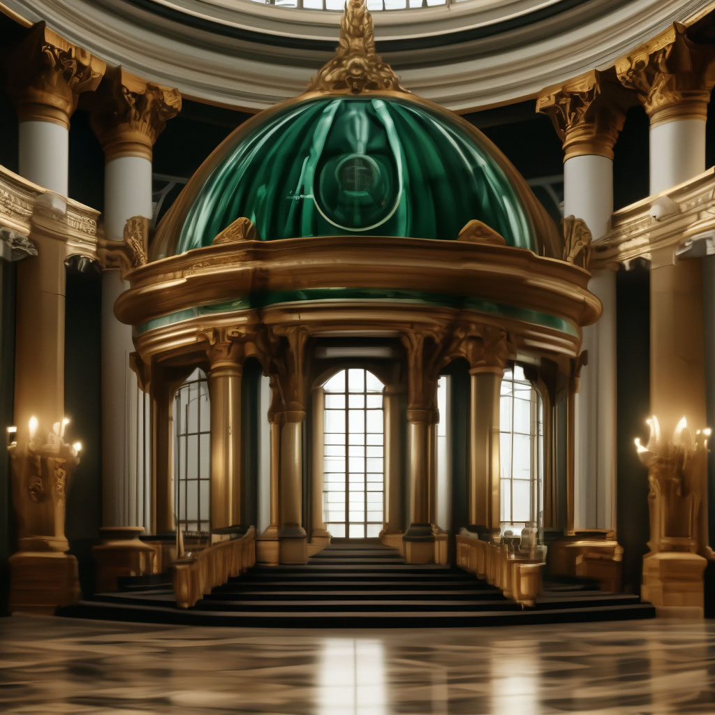 "Malachite ratunda Baroque classicism photorealism" — image created in ...