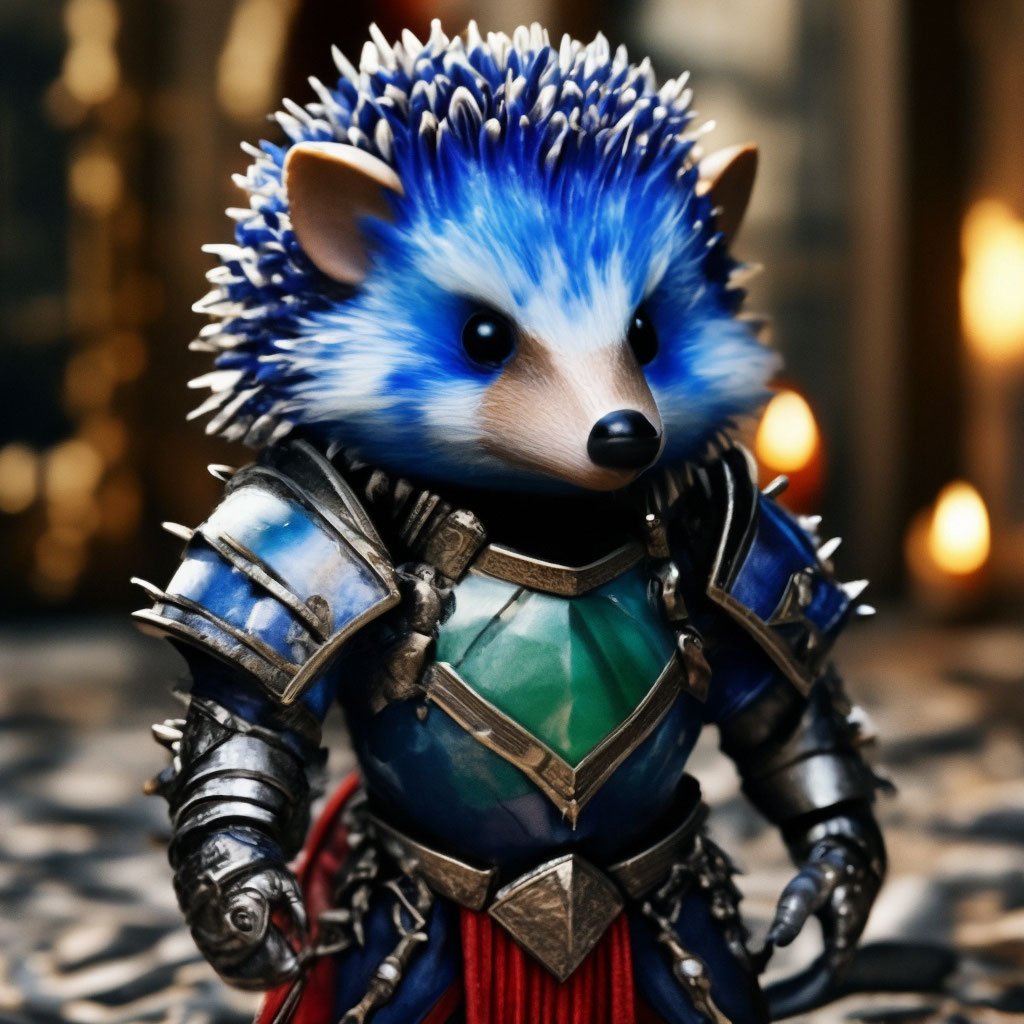 "Vampire hedgehog🦖in Saracen armor sodalite ️color variscite ...