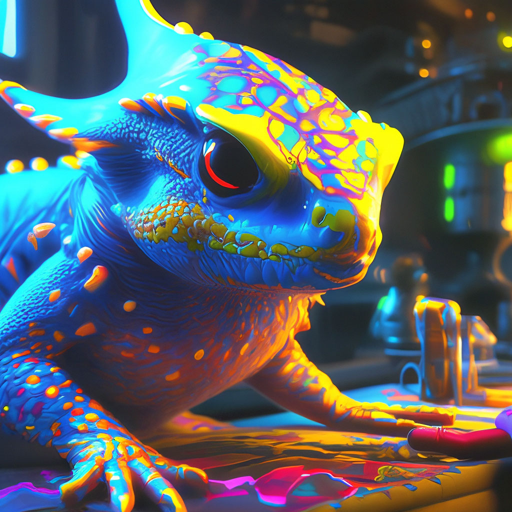 "Salamander- fakir neon" — image created in Shedevrum