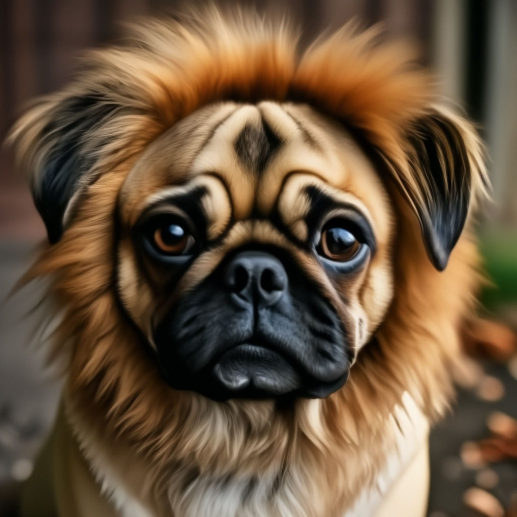 "A lion mixed with a pug" — image created in Shedevrum