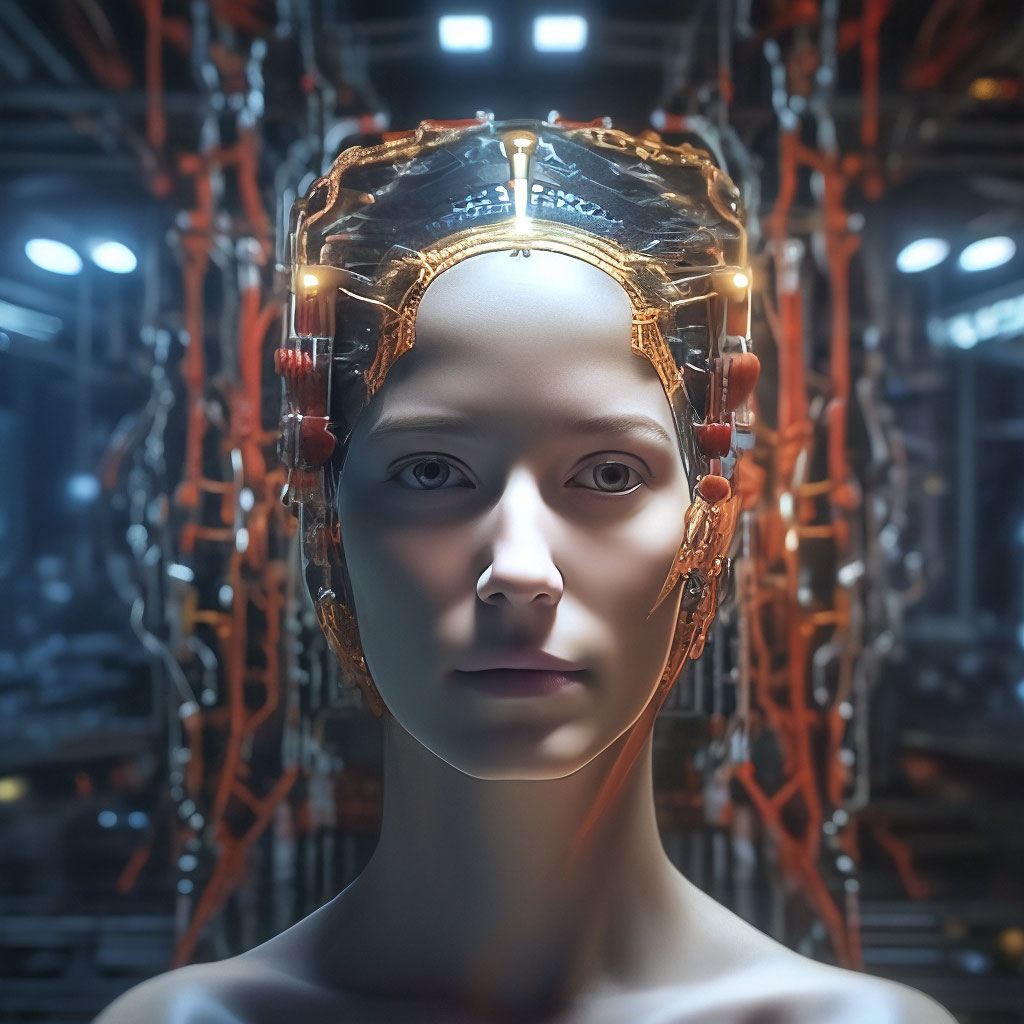 "Self-portrait of a neural network realistic" — image created in Shedevrum