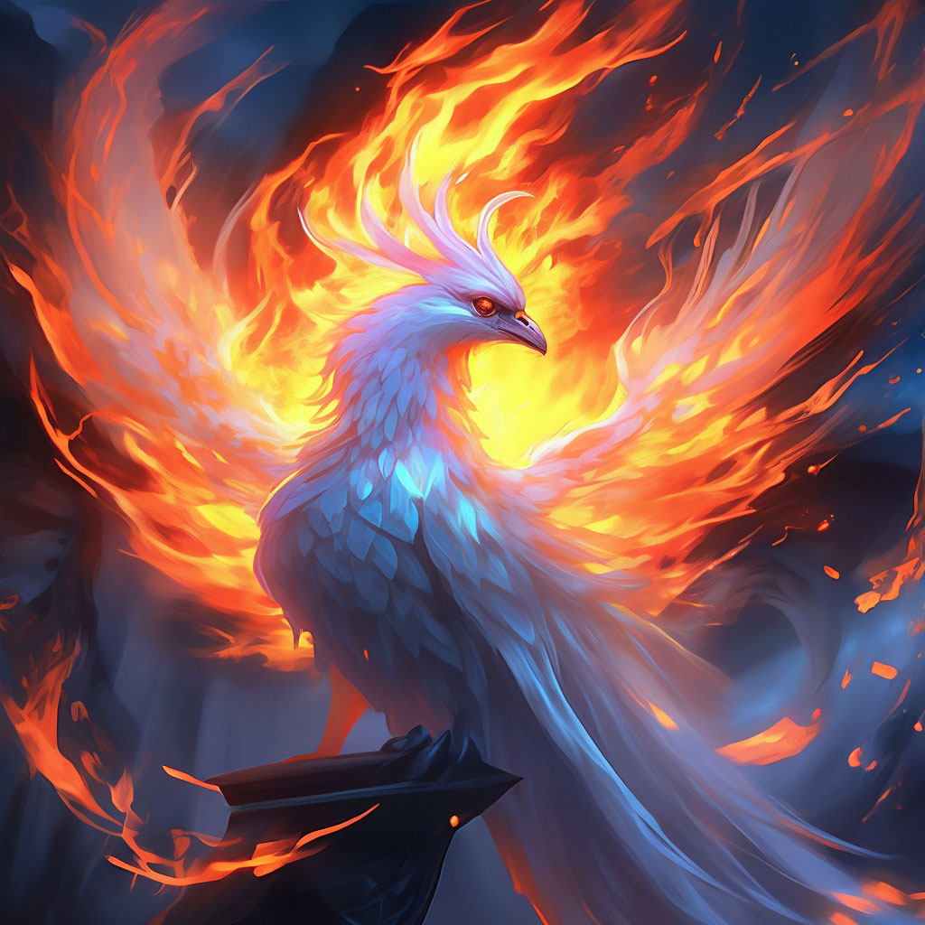 "The ghost of the phoenix" — image created in Shedevrum