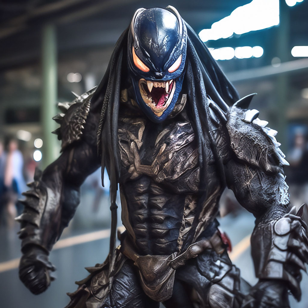 "Venom in a predator costume" — image created in Shedevrum