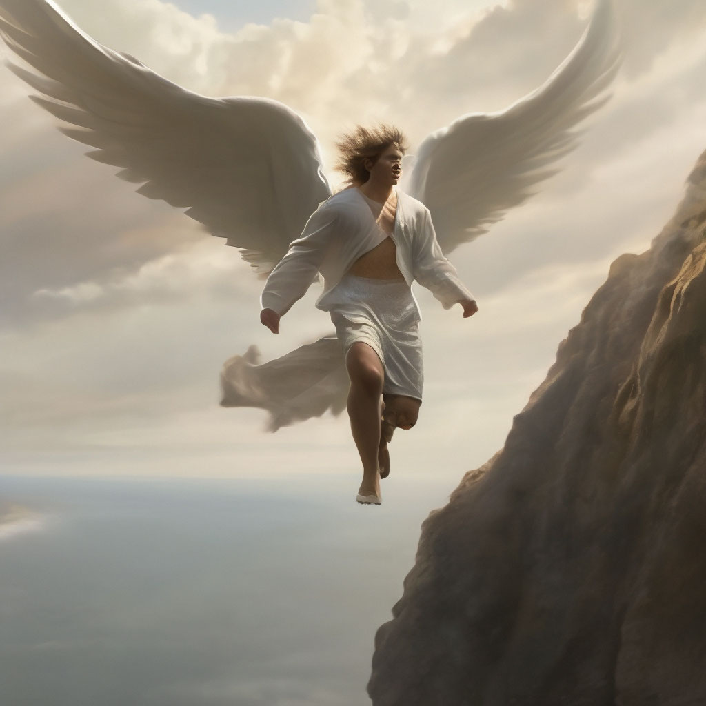"Running to jump off a cliff...(deanon)earthly angel spreading his ...