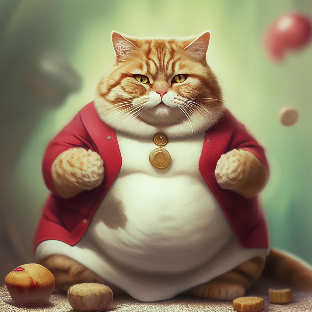"Fat cat" — image created in Shedevrum