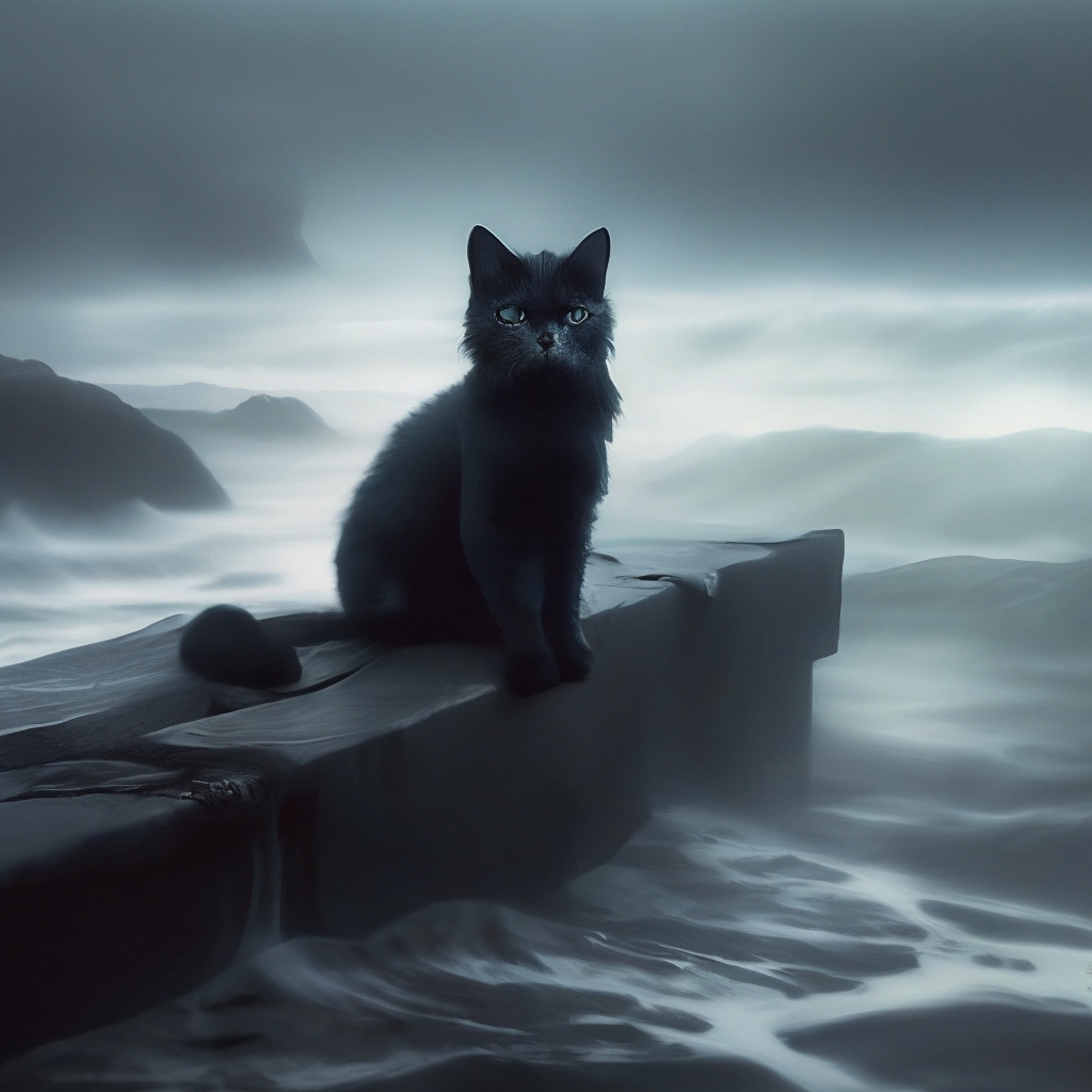 "The cat from the sea" — image created in Shedevrum