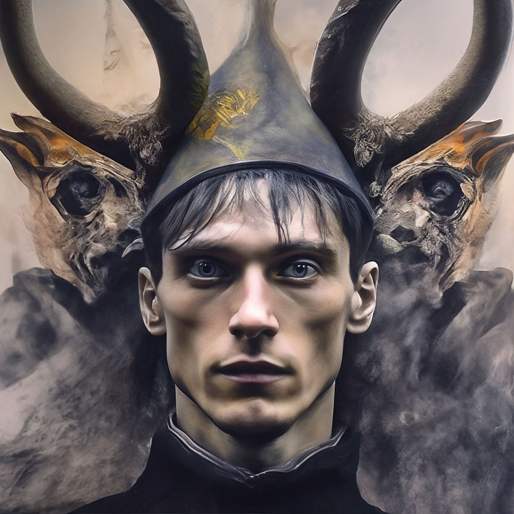 "I brought you horns,arthouse,grunge,triple exposure,128K ...
