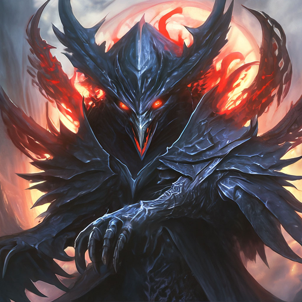 "The raven demon" — image created in Shedevrum