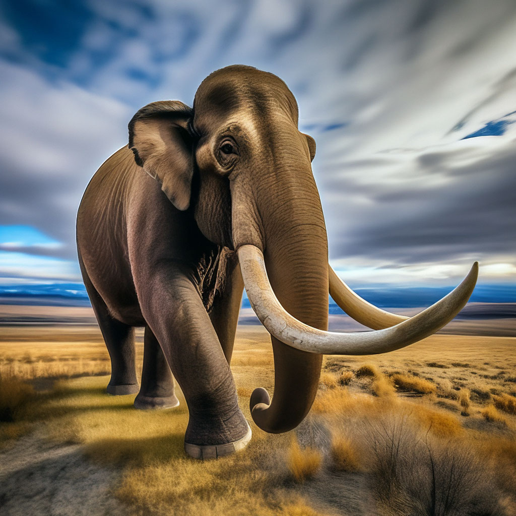 "American mastodon, landscape, professional photo, high resolution ...