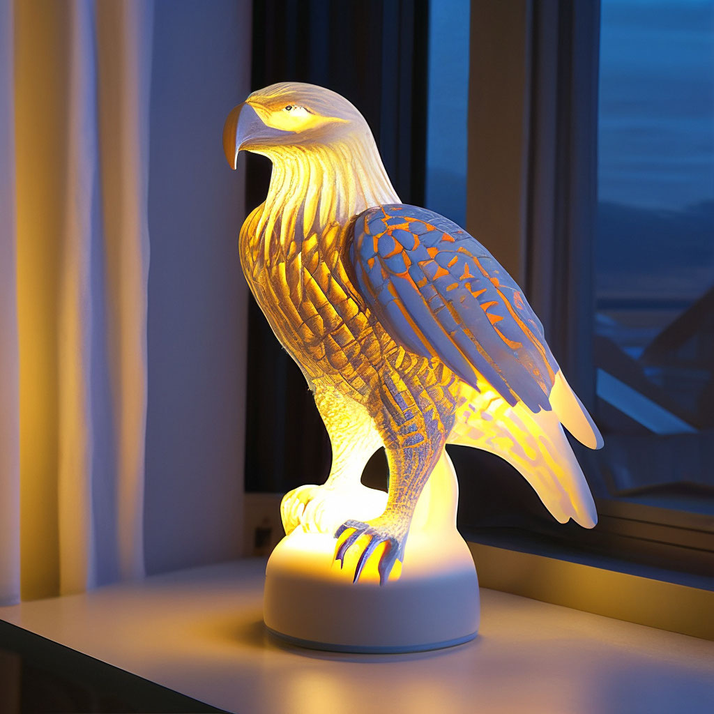 "Night light in the form of an eagle" — image created in Shedevrum