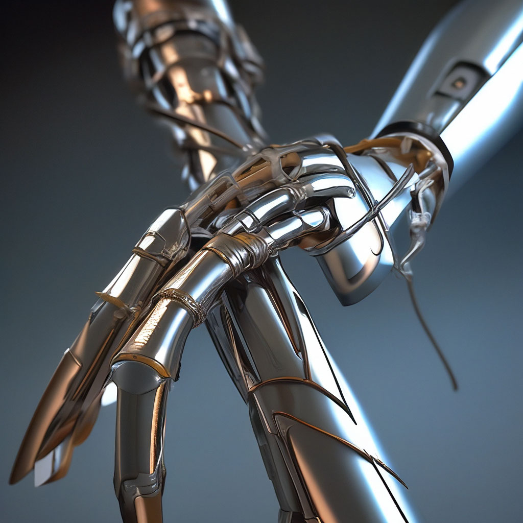 "Prosthetic arm - made of titanium, technalogical, in the form of a ...