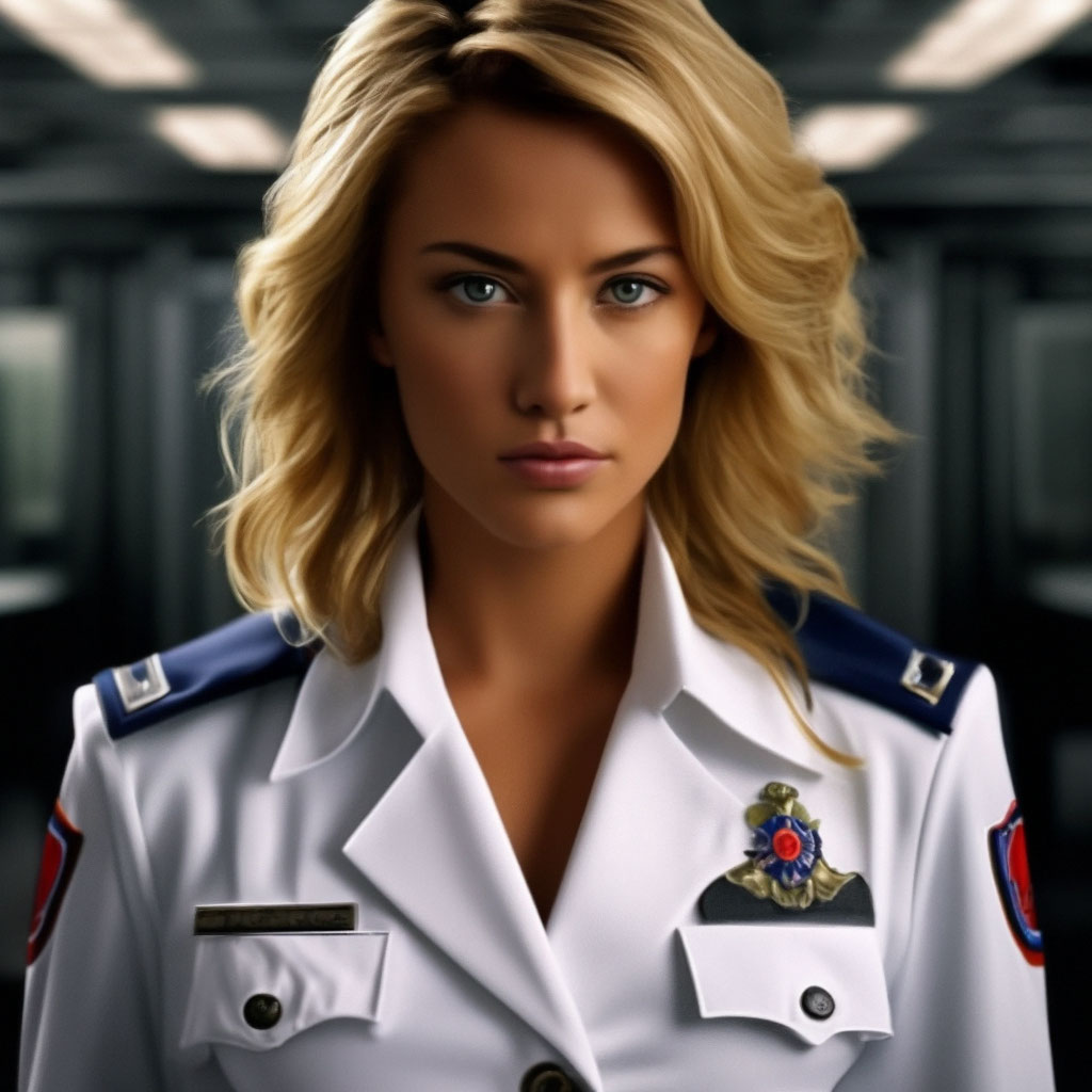 "Red Alert 3, Lieutenant Eva McKenna" — image created in Shedevrum
