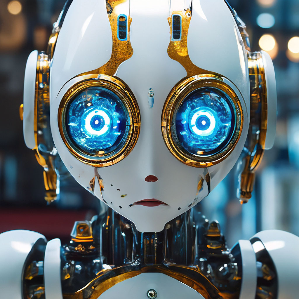 "Robot. glass eyes." — image created in Shedevrum