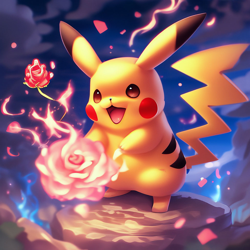 "Rose pikachu fire" — image created in Shedevrum