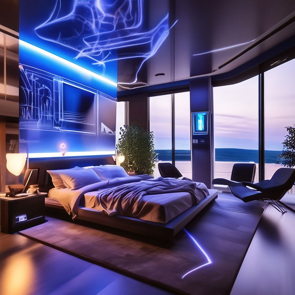 "Smartphone bedroom emerges through huge smartphone screens and grows ...