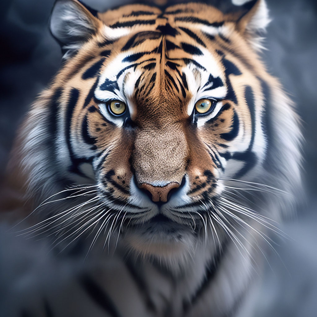 "Hyper realistic,powerful,strong,beautiful,realistic,foggy Amur Tiger ...