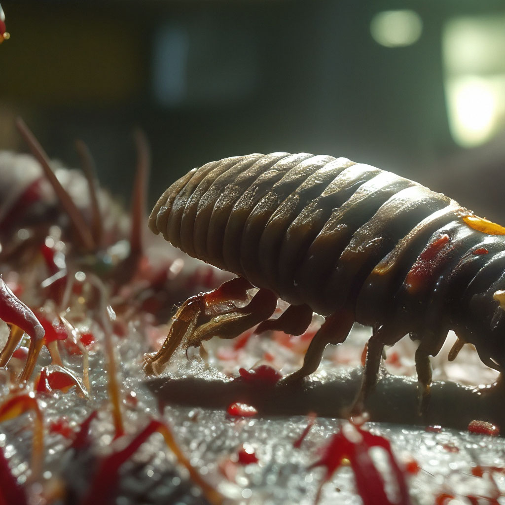 "A frame from the movie "The Rise of Zombie lice", cinematic, high ...