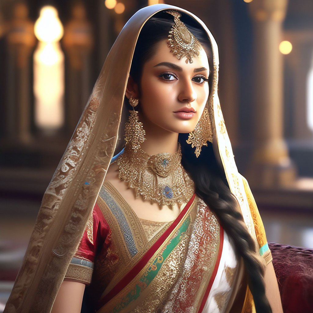 "Rajput princess,in royal attire,megarealistic, hyperdetalization ...