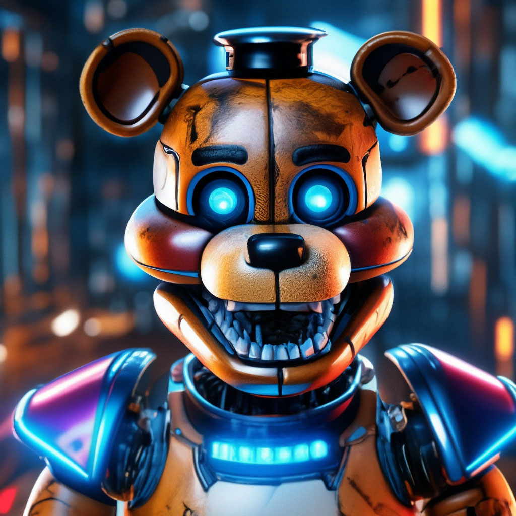 "Animatronic freddy of the future" — image created in Shedevrum