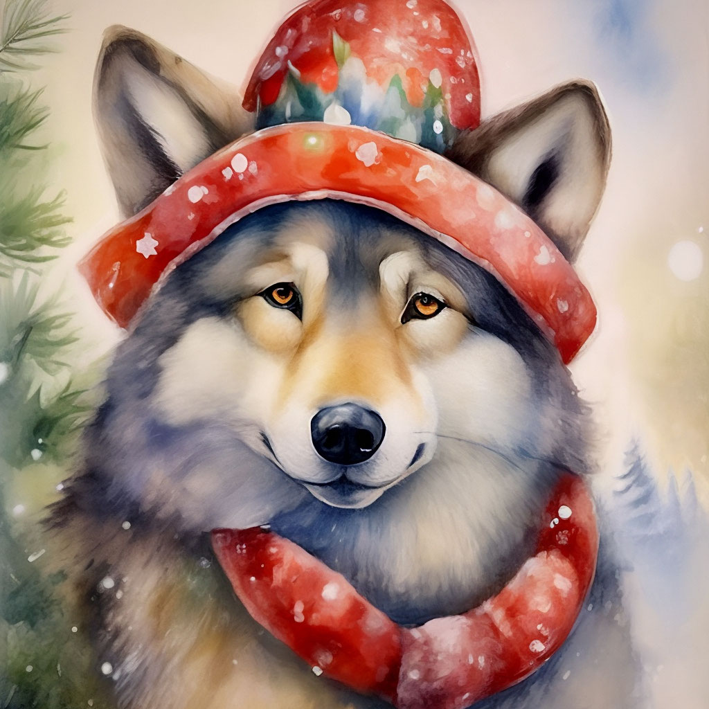 "©Helen Wolf a beautiful New Year's card, painted with delicate ...