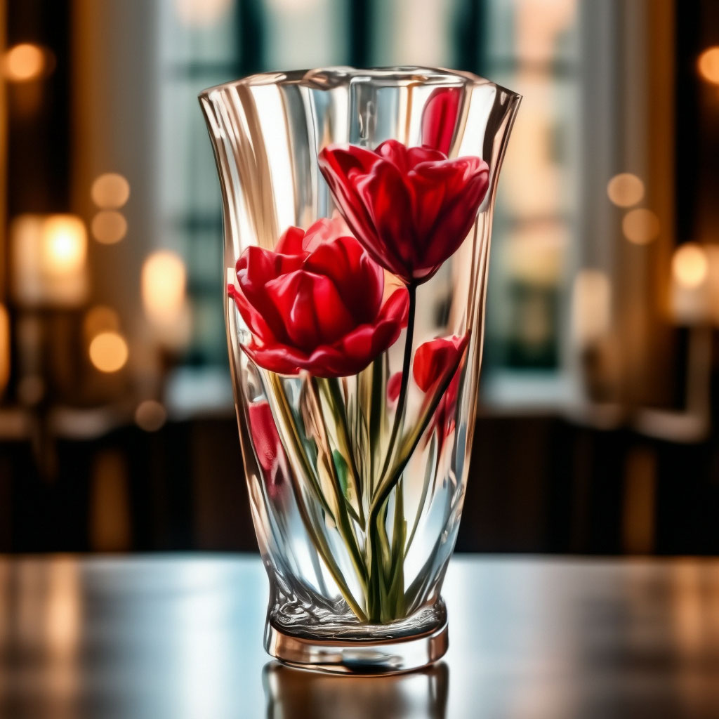 " A chic, very beautiful, original transparent vase. Interior.Souvenir ...