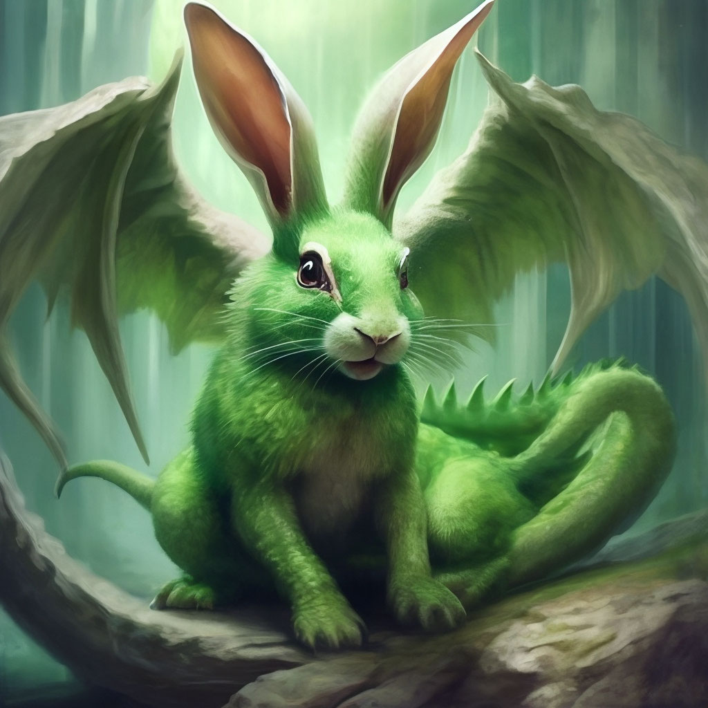 "Transformation of a rabbit into a green dragon Biological aberration ...
