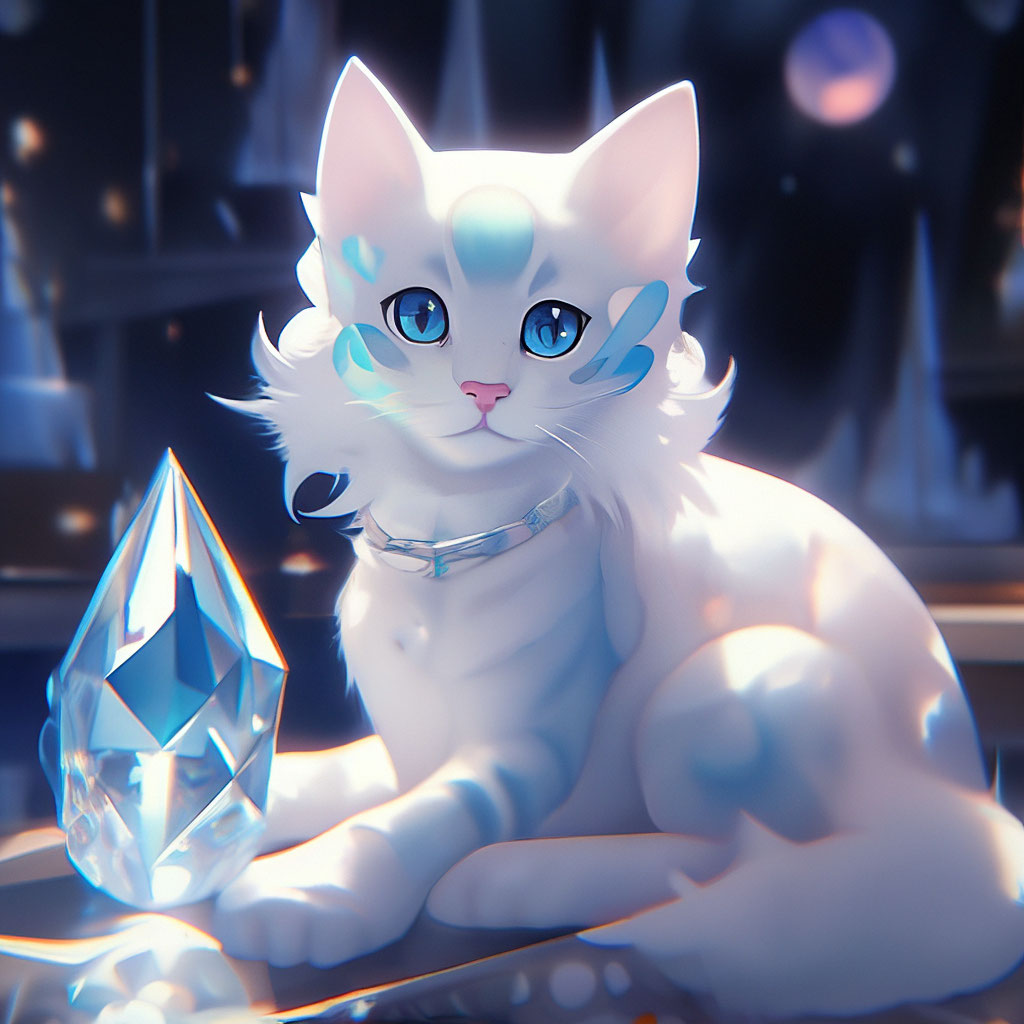 "What is such a life for, crystal cat" — image created in Shedevrum