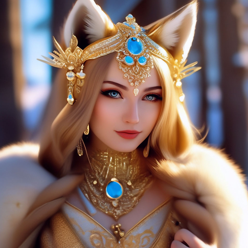 "Professional photo , Girl-nine-tailed fox Kazakh, Queen of foxes, fox ...