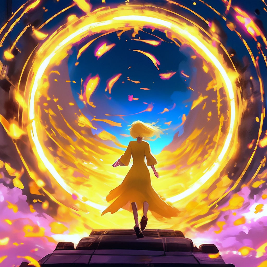 "🌹🌙@AjgulNaila🌹🌙 blonde, confidently enters a huge portal. Dress. The ...