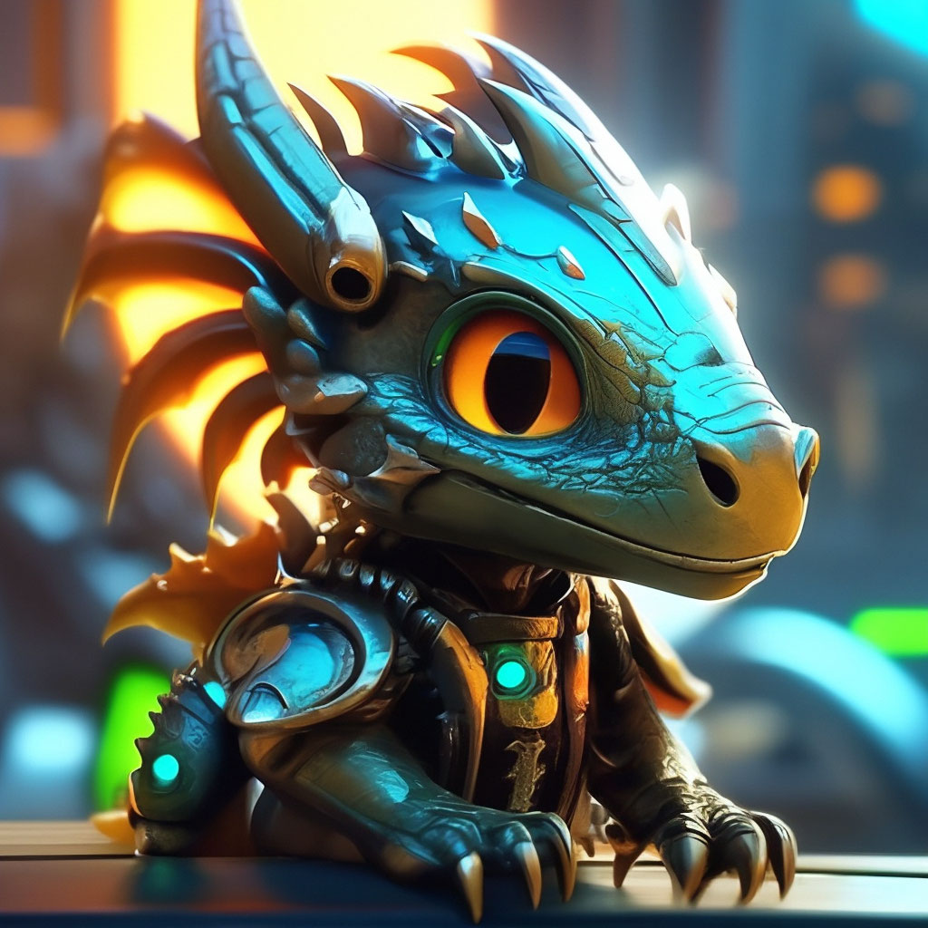 "Cute little dragon" — image created in Shedevrum