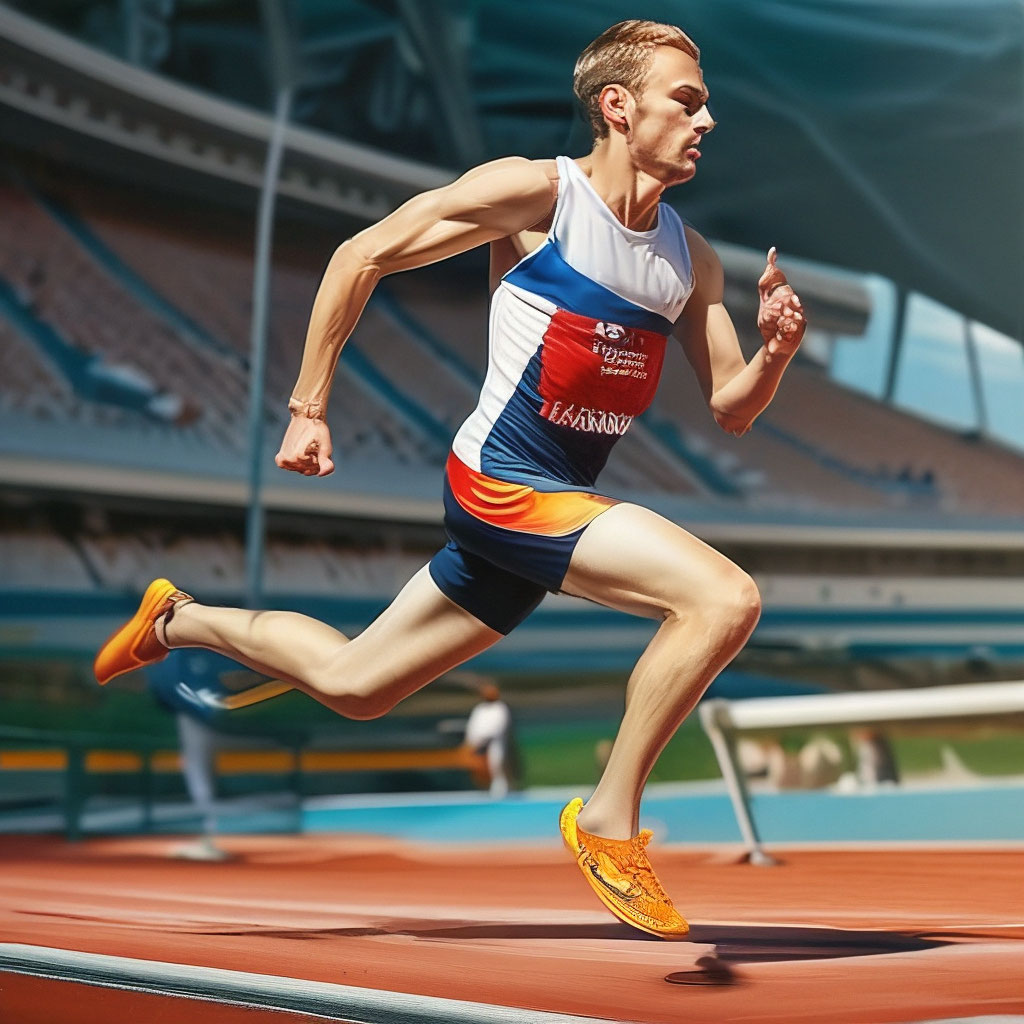 "One - legged runner" — image created in Shedevrum