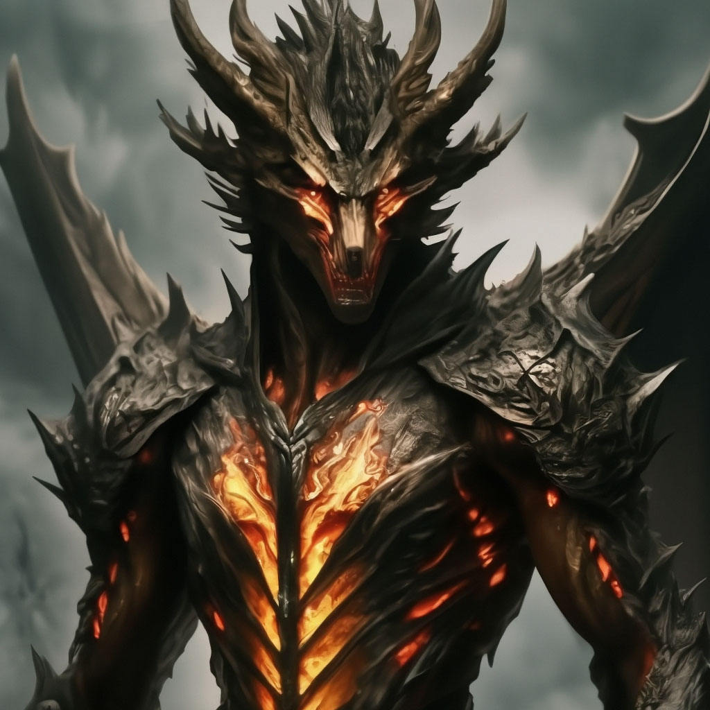 "The human dragon" — image created in Shedevrum