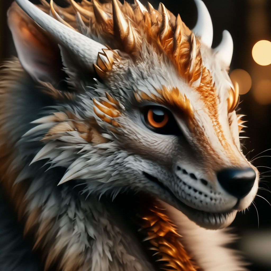 "Hybrid mink+dragon, realistic, high detail, beautiful, aesthetically ...
