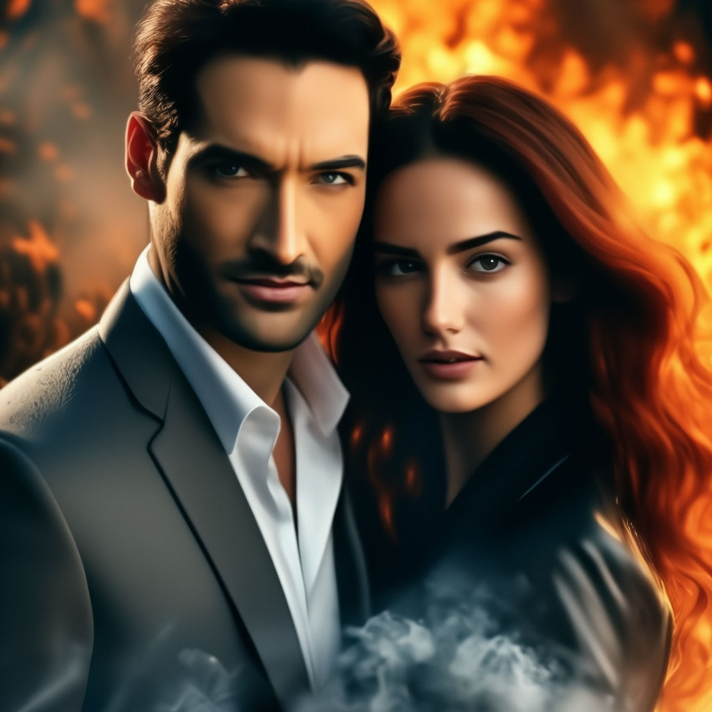"Lucifer Morningstar and Eva, brunette with burning hair) Passion ...