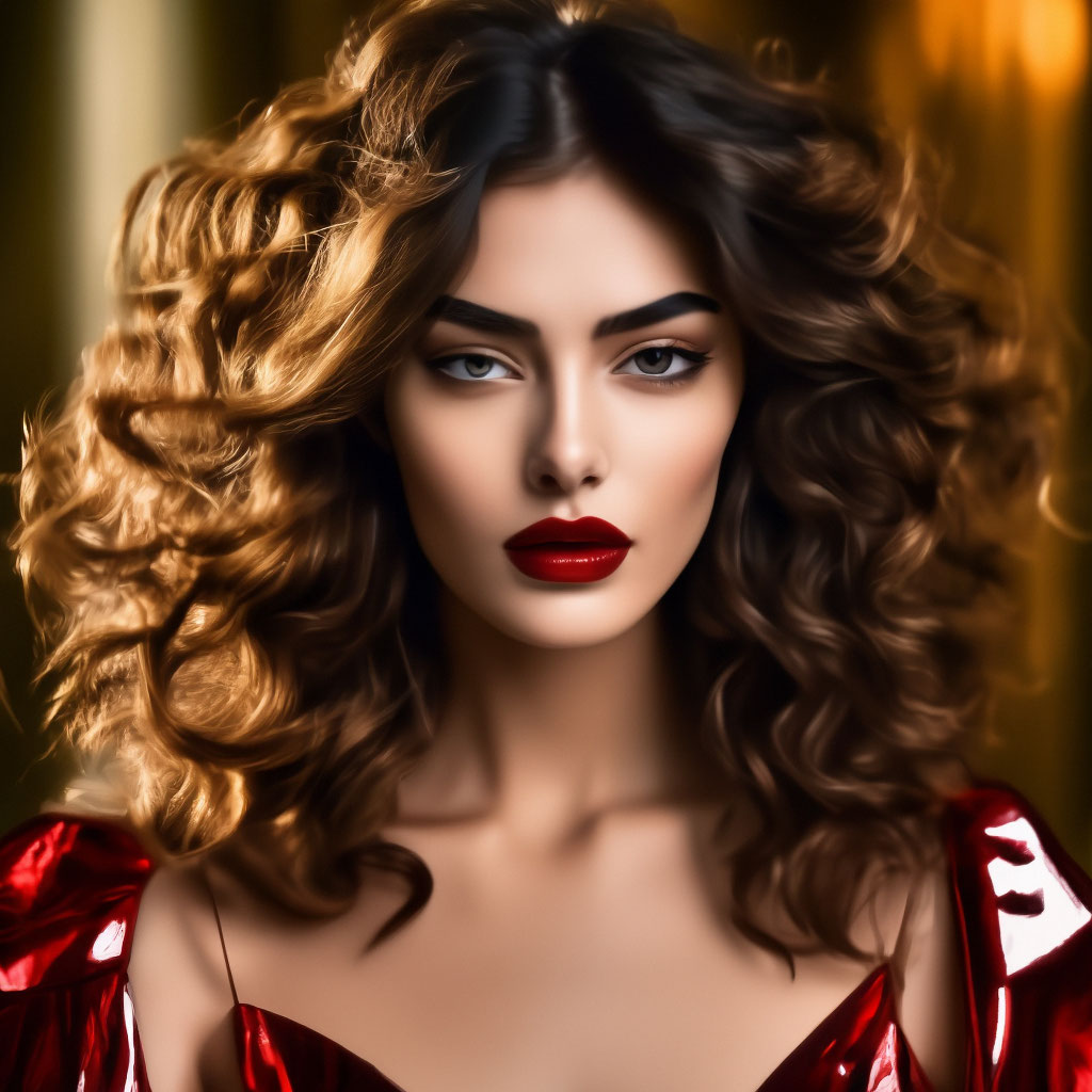 "🎁For ⭐ Espoir 💫 model, Vogue magazine,complicated hairstyle, crimson ...