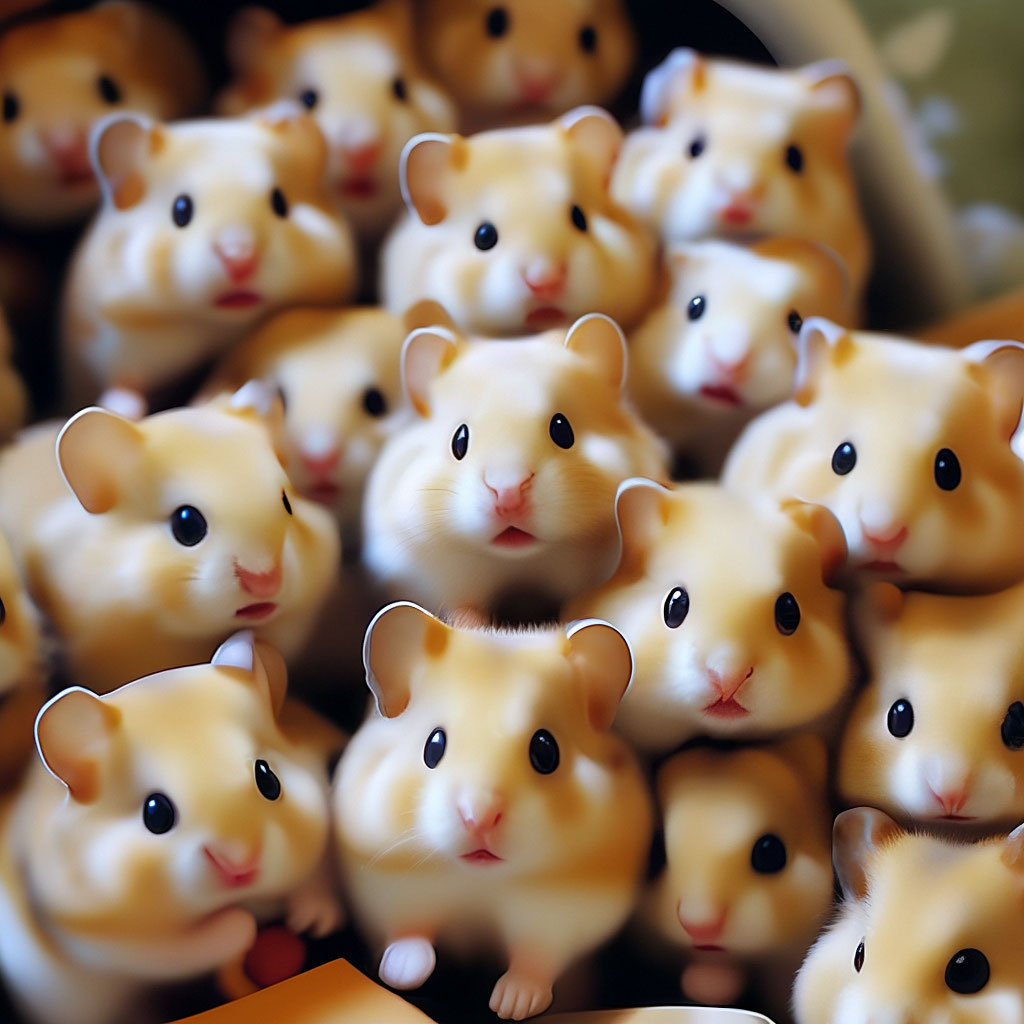 "Lots of little hamsters" — image created in Shedevrum