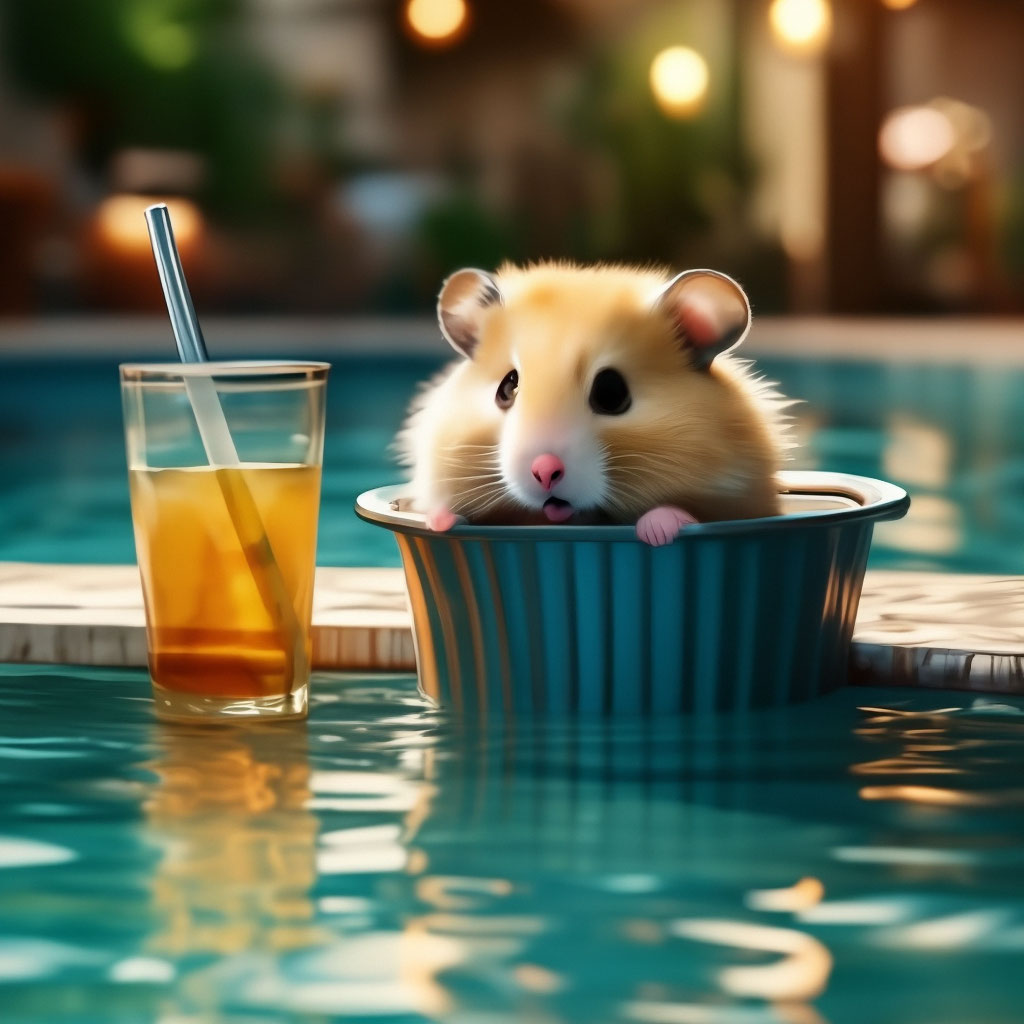 Cute Hamsters Swimming