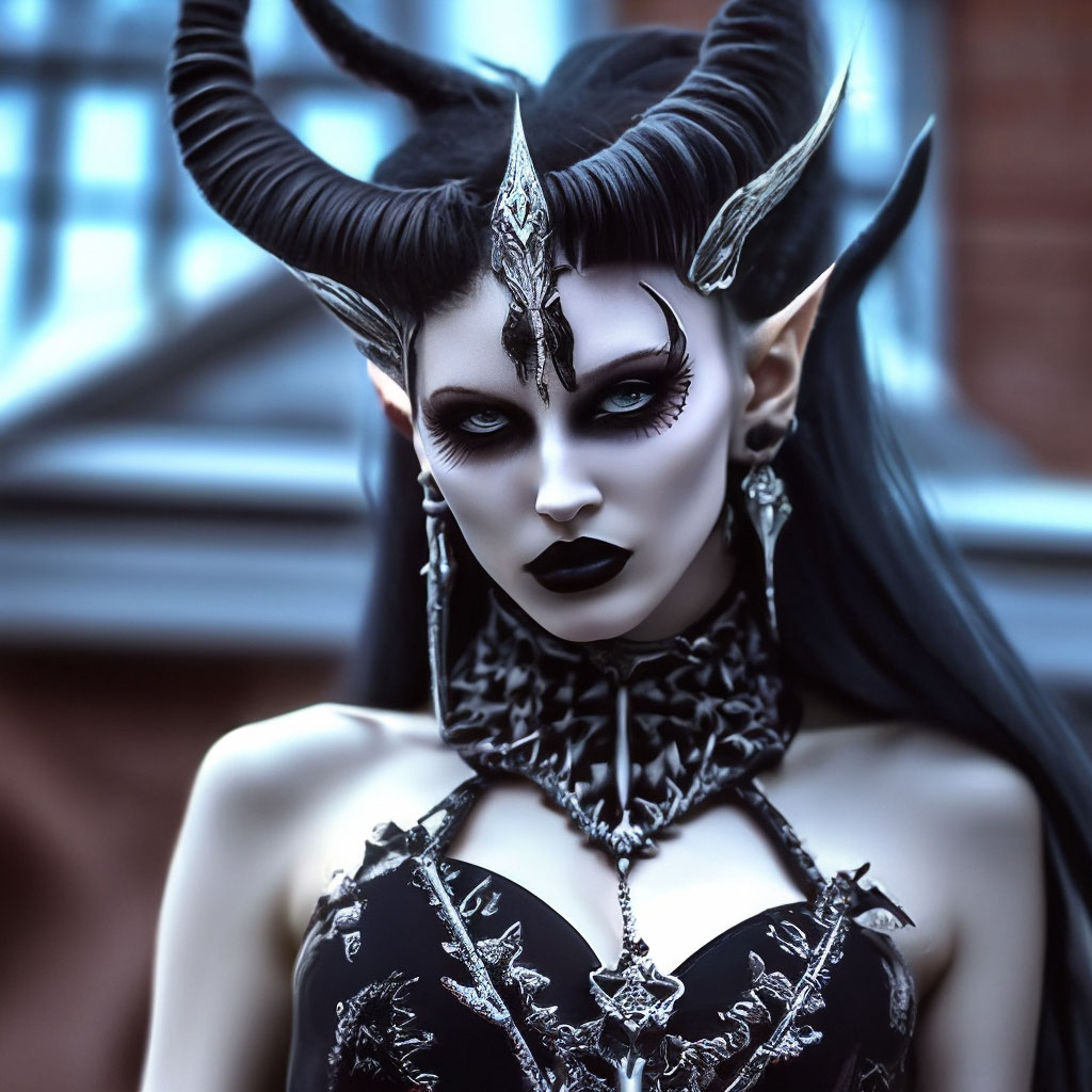 "Grotesque,Gothic,creepy,Daemon girl , demonic look,Demon Horns,Bikini ...