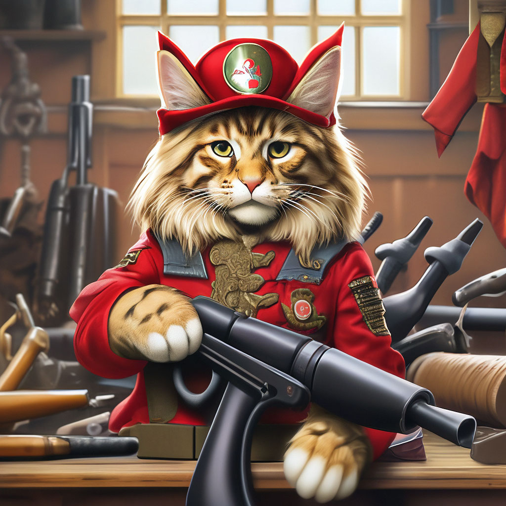 "TACTICAT Celebrates Gunsmith's Day red cat maine coon gunsmith ...