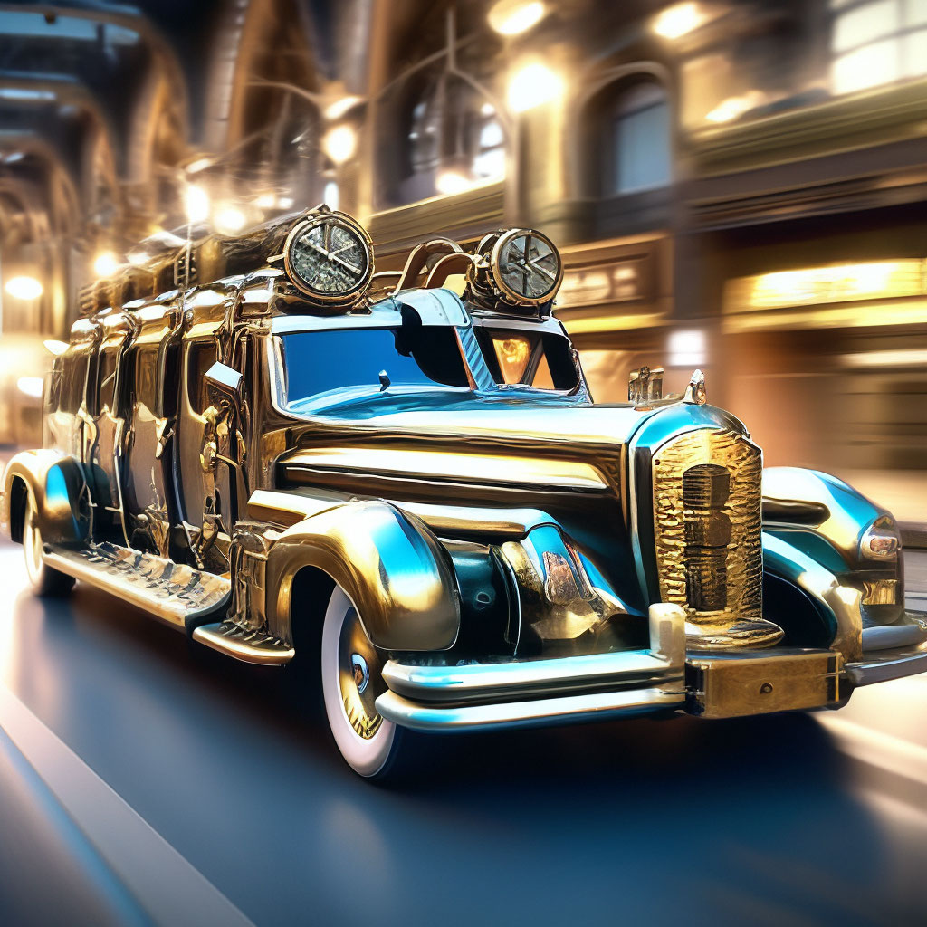 "Limousine steampunk, steampunk grand imperial limousine Car, (motion ...