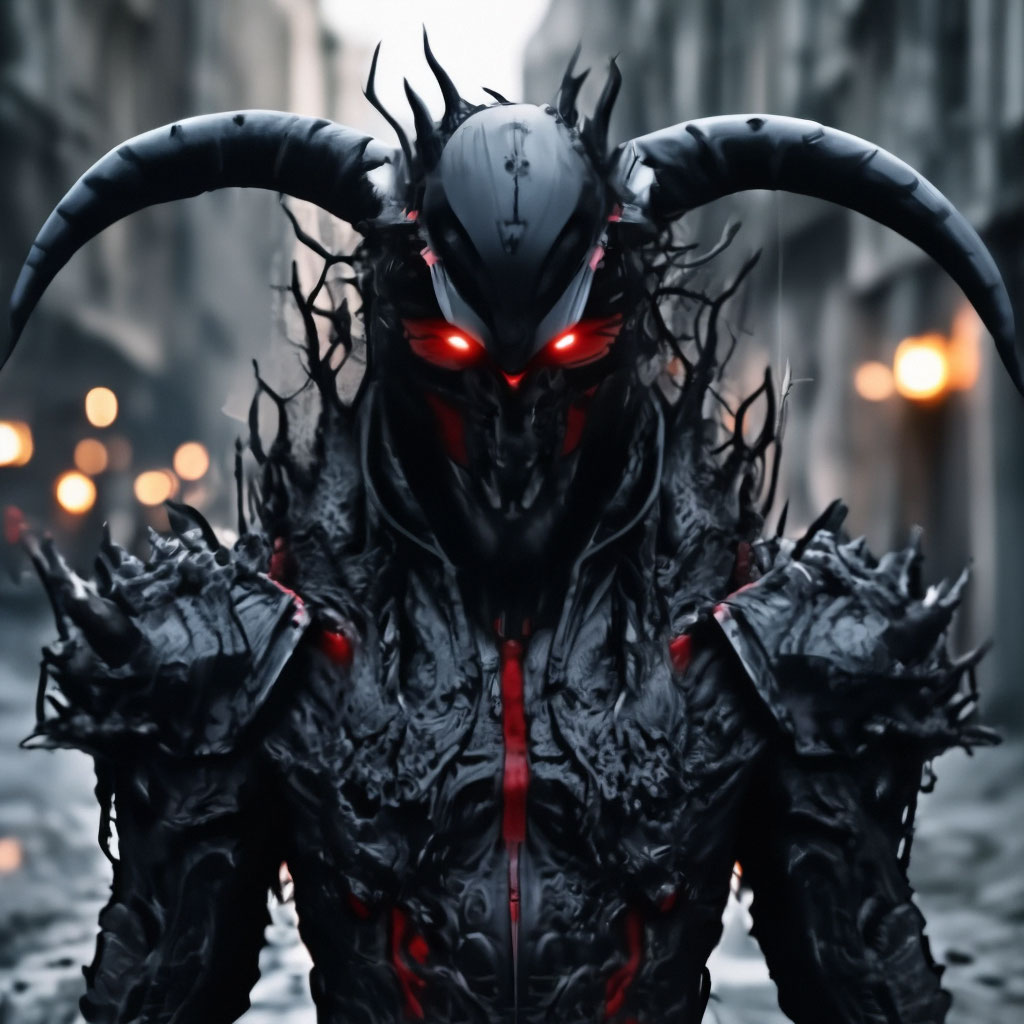 "Gothic, grotesque.Post-apocalypse. Huge-brutal-scarlet+Black-Demon ...