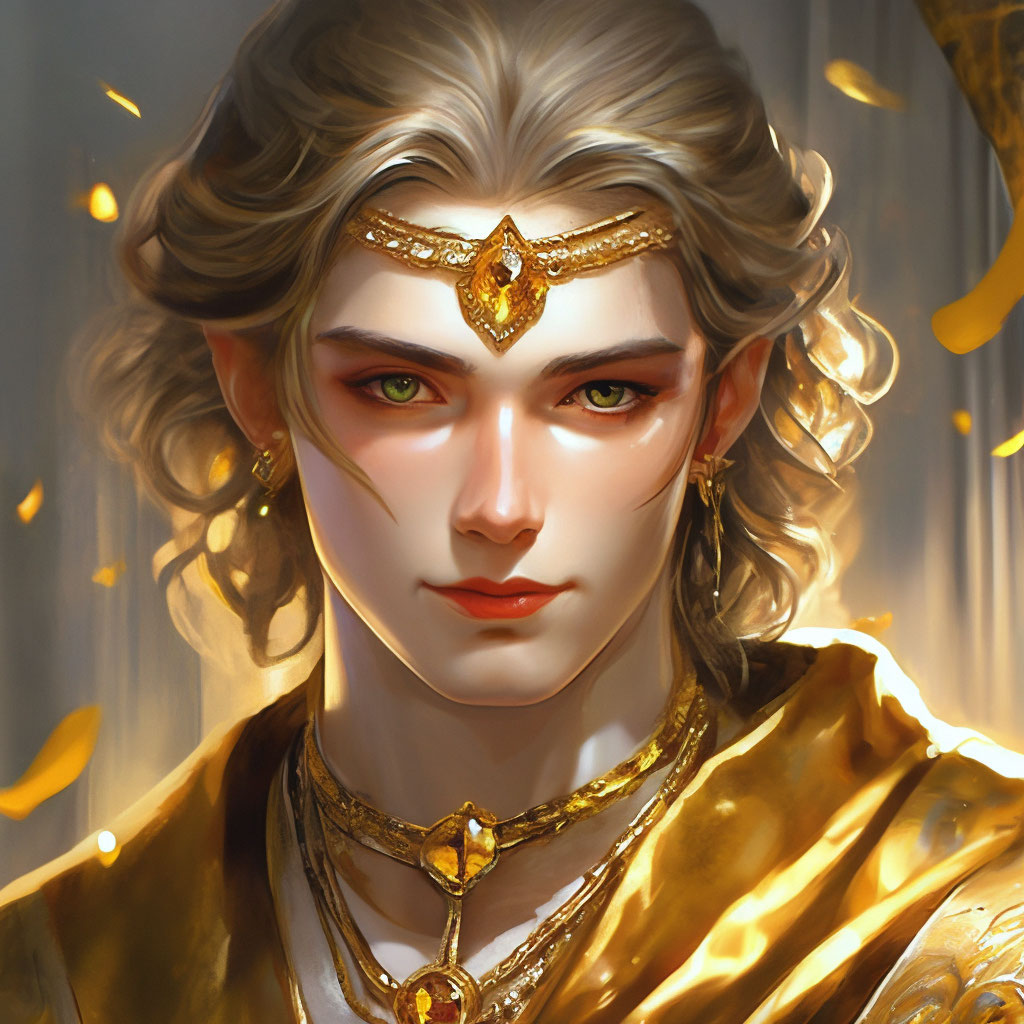 "Coffee painting, amber aesthetics, very handsome elf guy, sharp chin ...