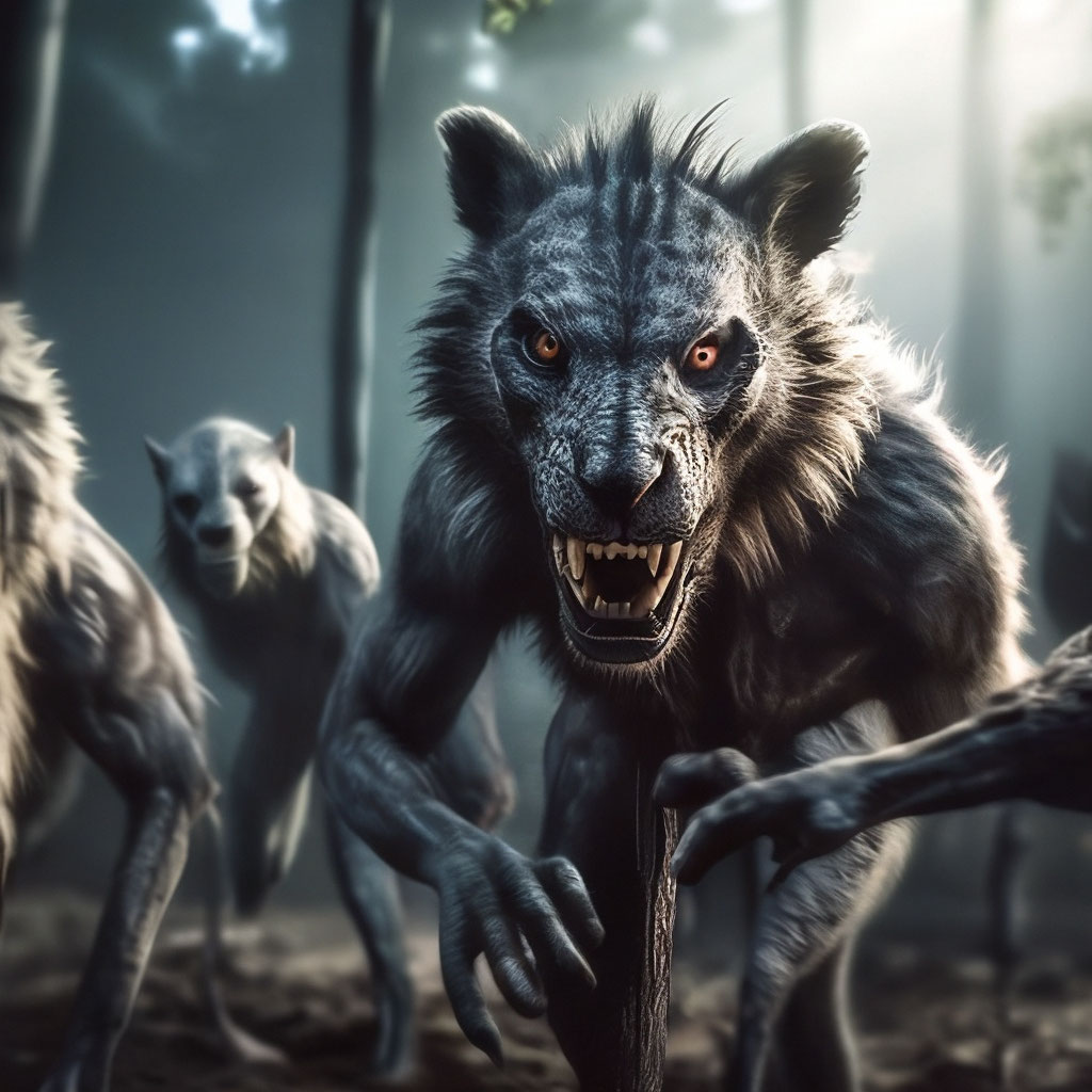 "Wild animals zombi horror, realistic, professional photo, 4k, high ...