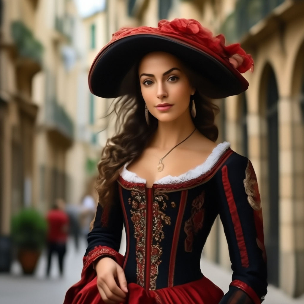 "Real photo, stylize 1000, noble charming beautiful Rococo Spanish ...