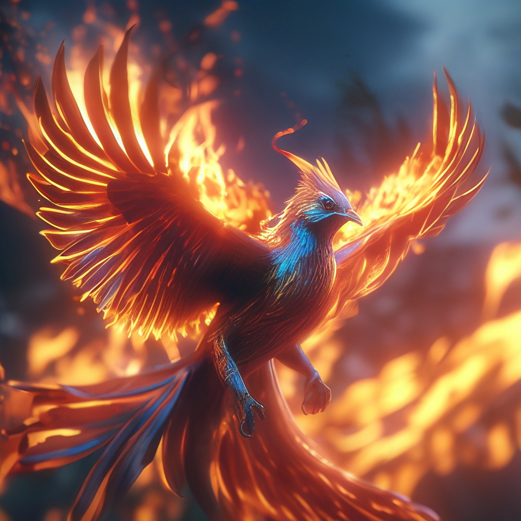"Pure phoenix bird in flames, 8k, ultraphotorealistic ultradetelization ...