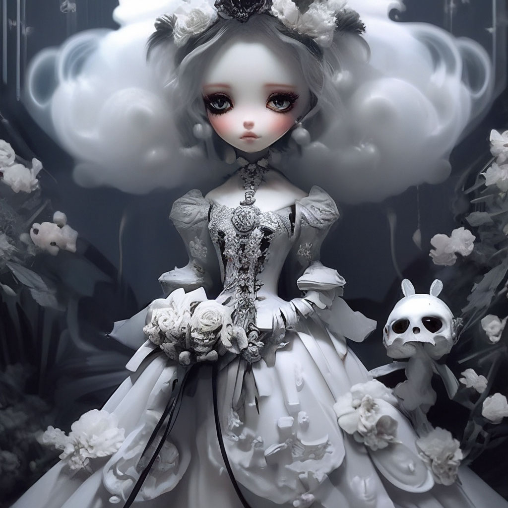 "In the style of not a living bride from the cartoon little necro ...