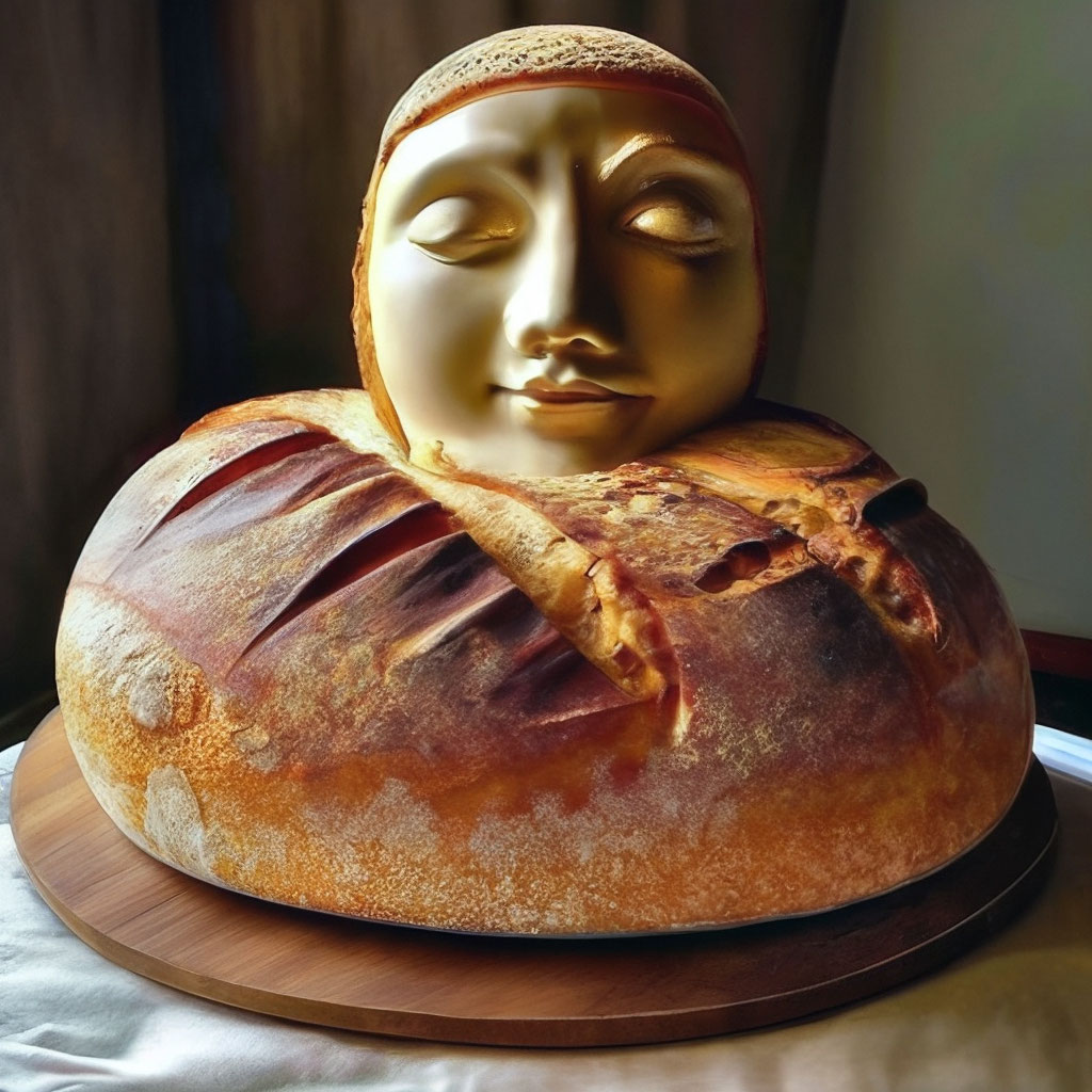 "Bread is the head of everything" — image created in Shedevrum