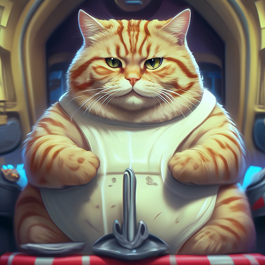 "Fat cat" — image created in Shedevrum
