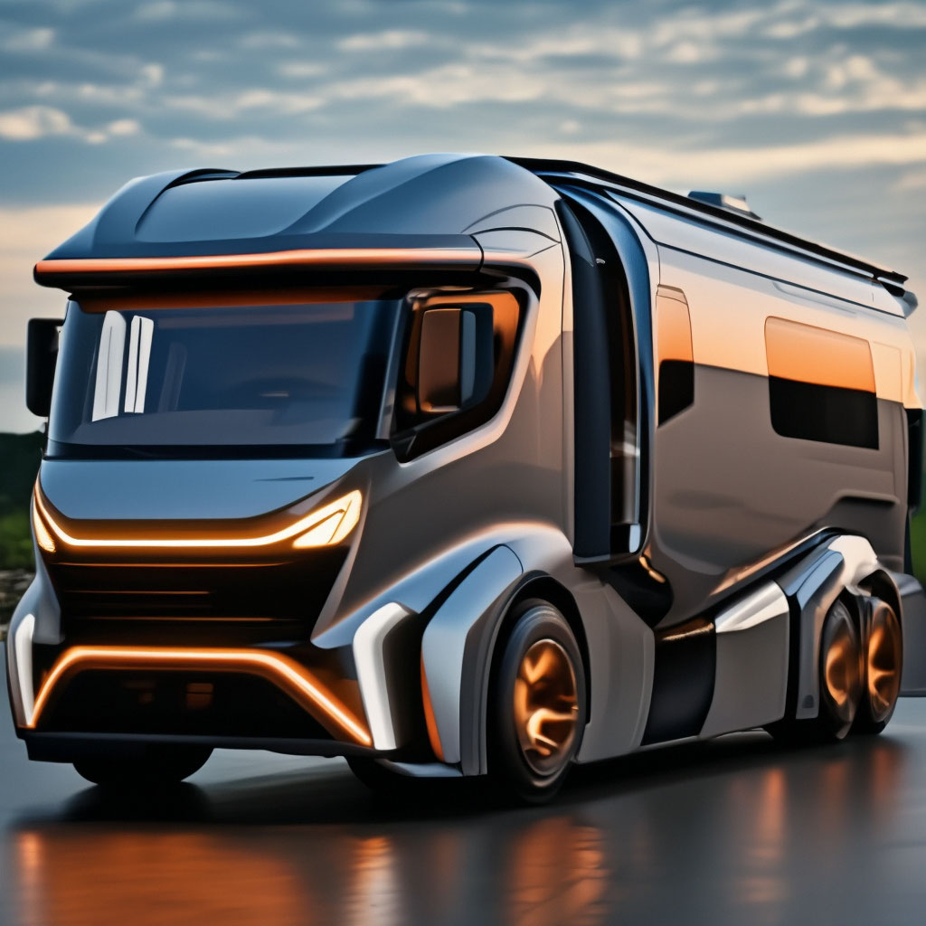 "Aerodynamic motorhome based on KAMAZ, a cyberpunk-style bus of the ...
